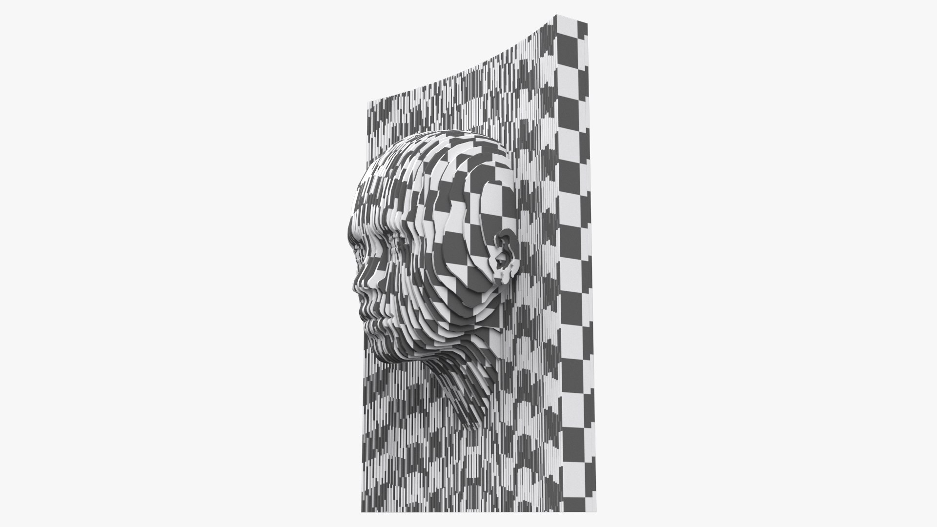 3D Model Modern Parametric Human Head Wall Art - TurboSquid 2358357