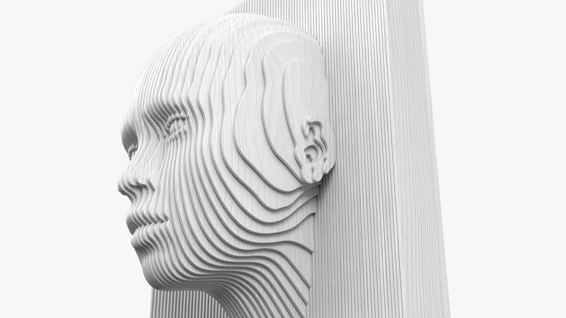3D Model Modern Parametric Human Head Wall Art - TurboSquid 2358357