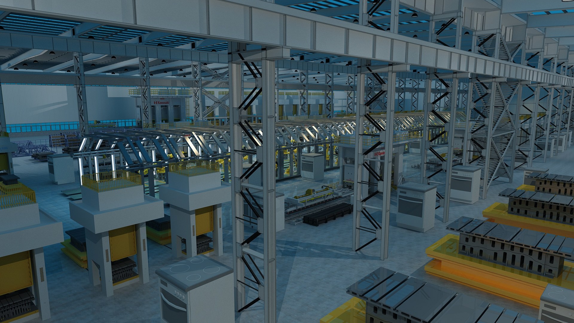 Car Manufacturing Factory 3D - TurboSquid 1904396