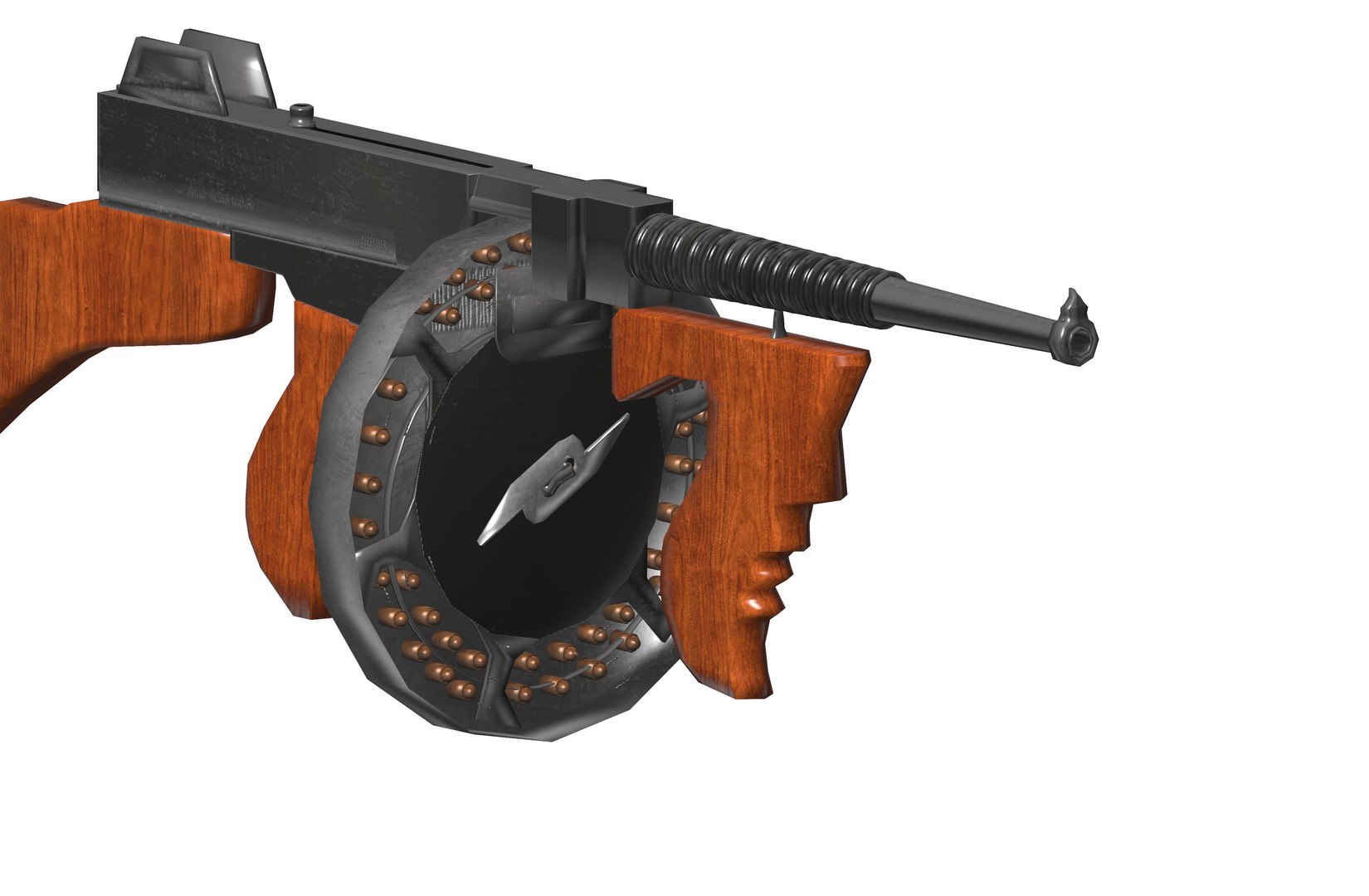 3D Thompson Sub Machine Gun M1921 A Model - TurboSquid 2192274