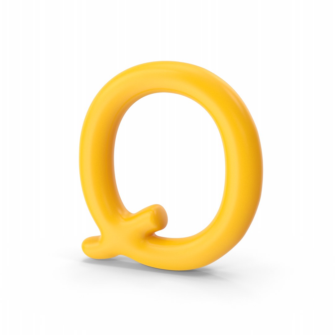 3D Letter Q Orange Model - TurboSquid 1865793