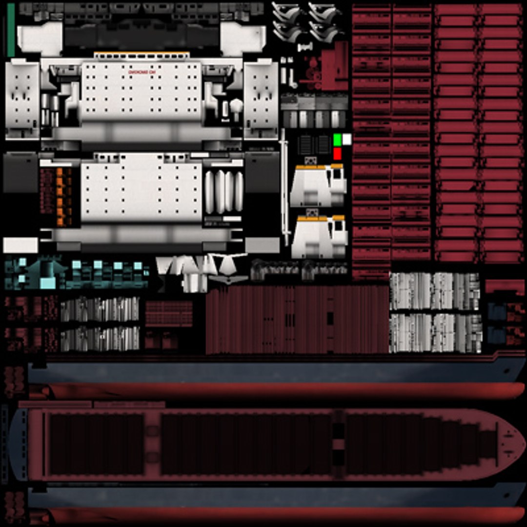 Megapott Container Ship Class 3d Model