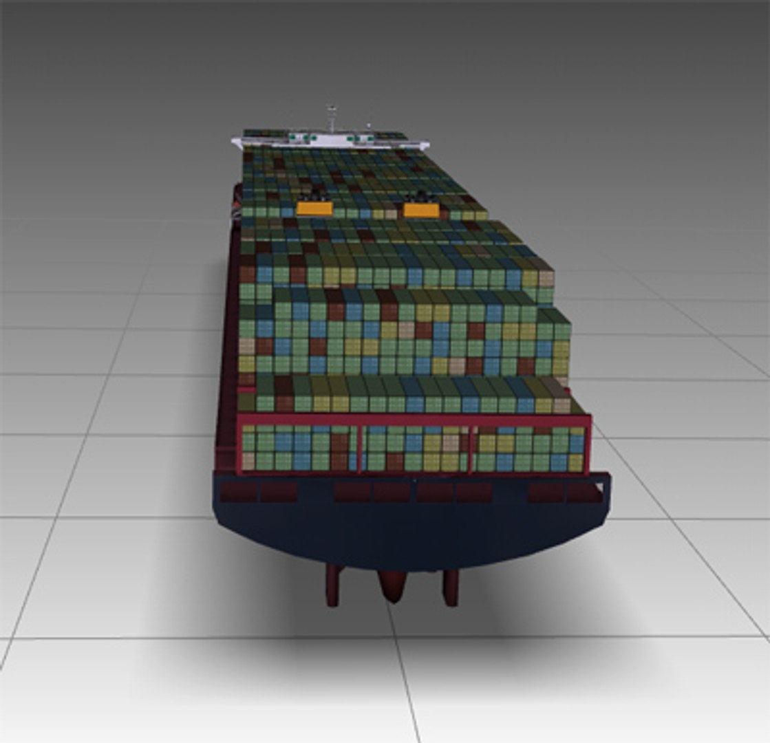 Megapott Container Ship Class 3d Model