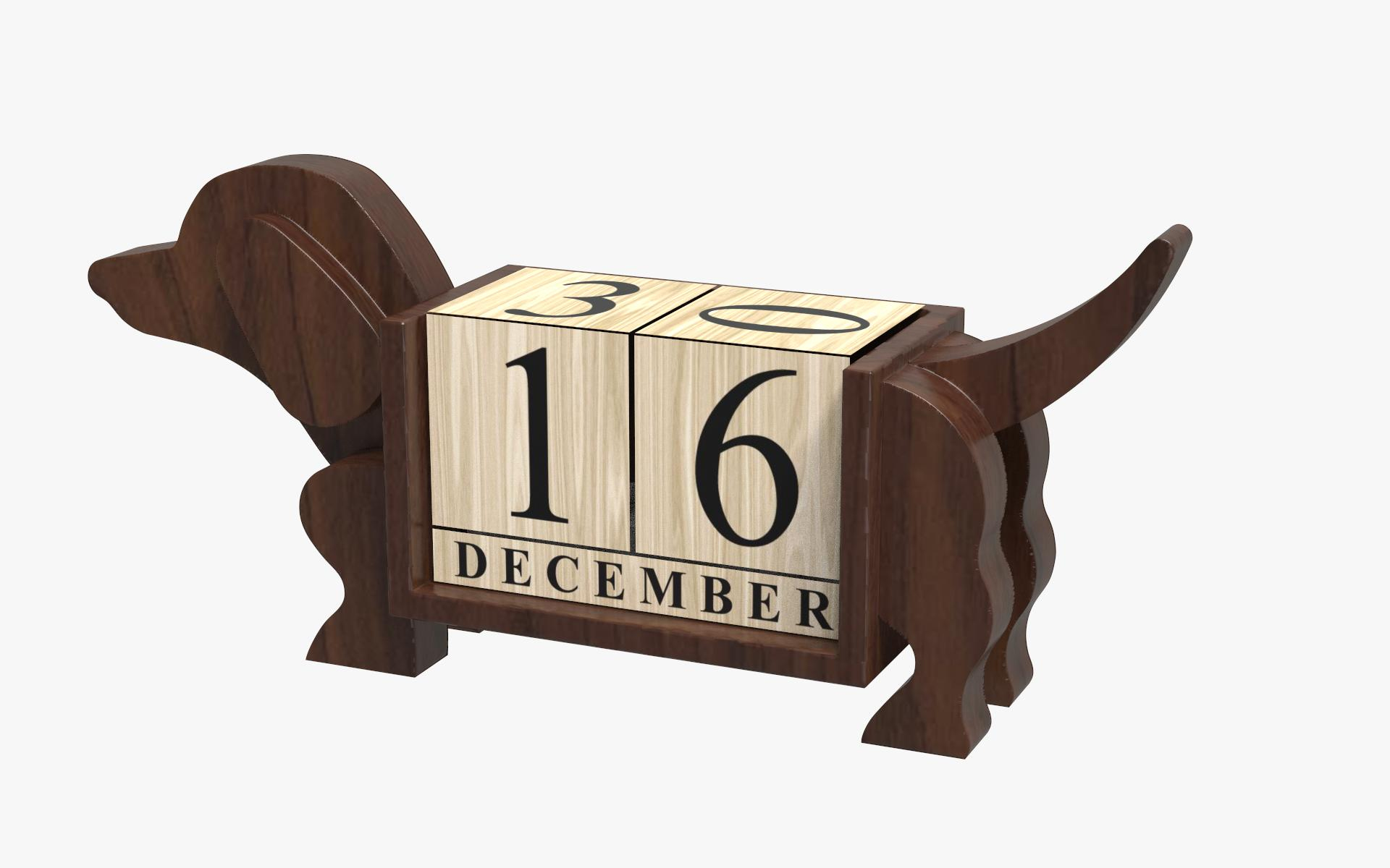 3D Dog Perpetual Calendar model - TurboSquid 2006561