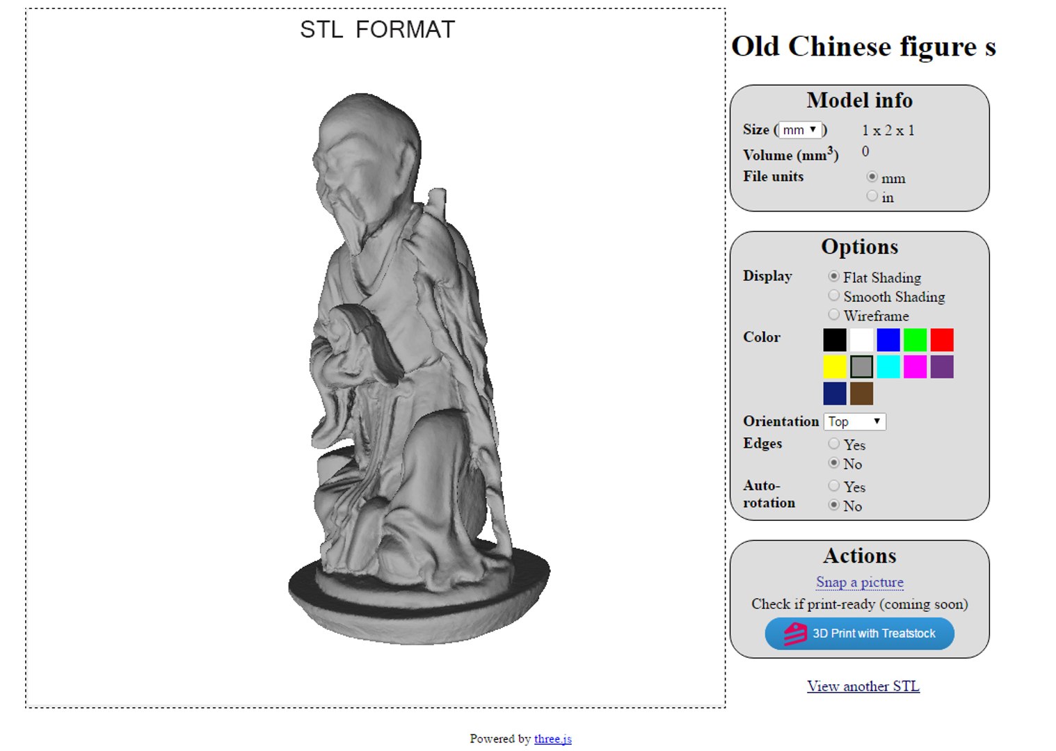 3d old chinese figure statue model
