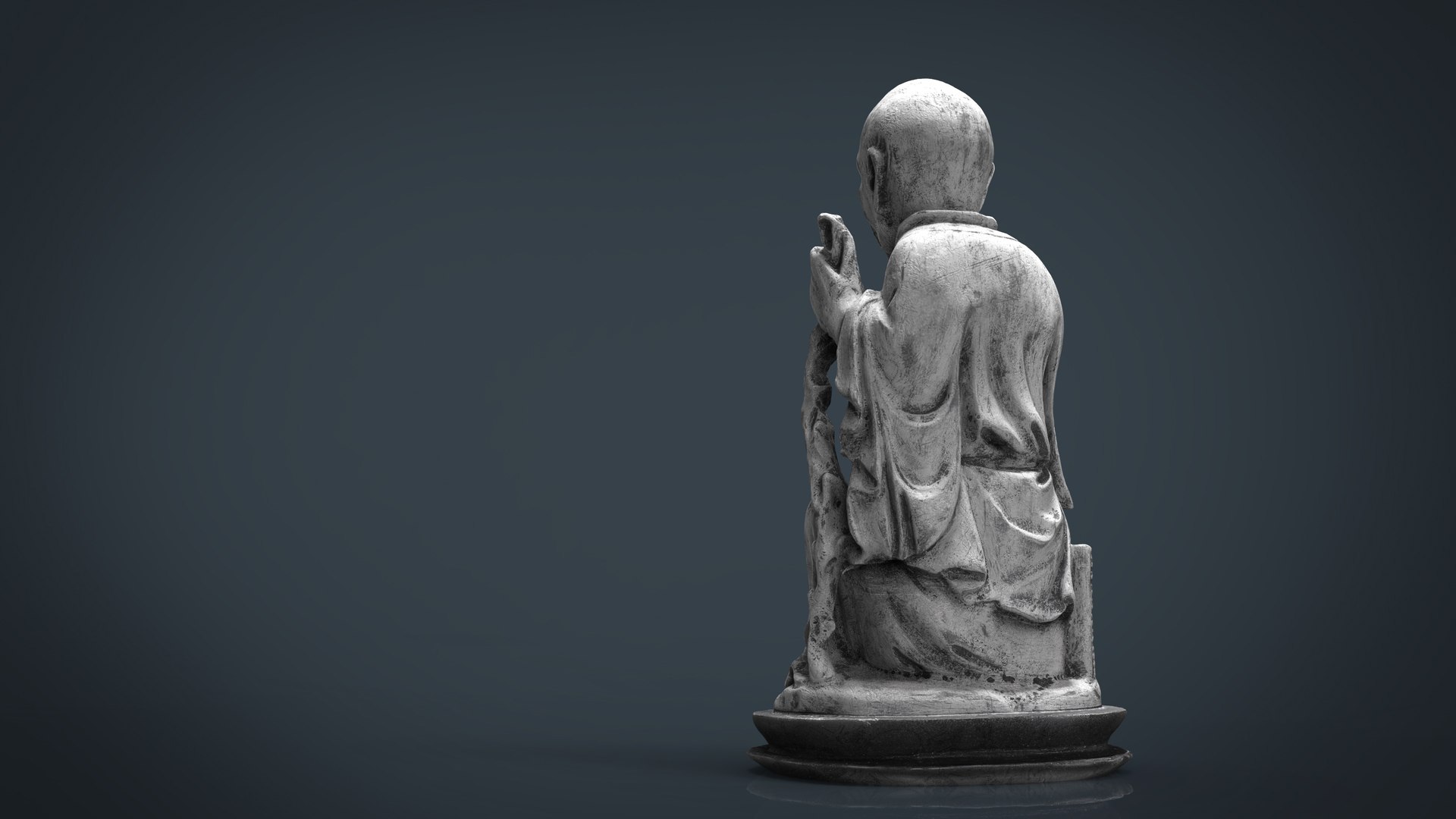 3d old chinese figure statue model