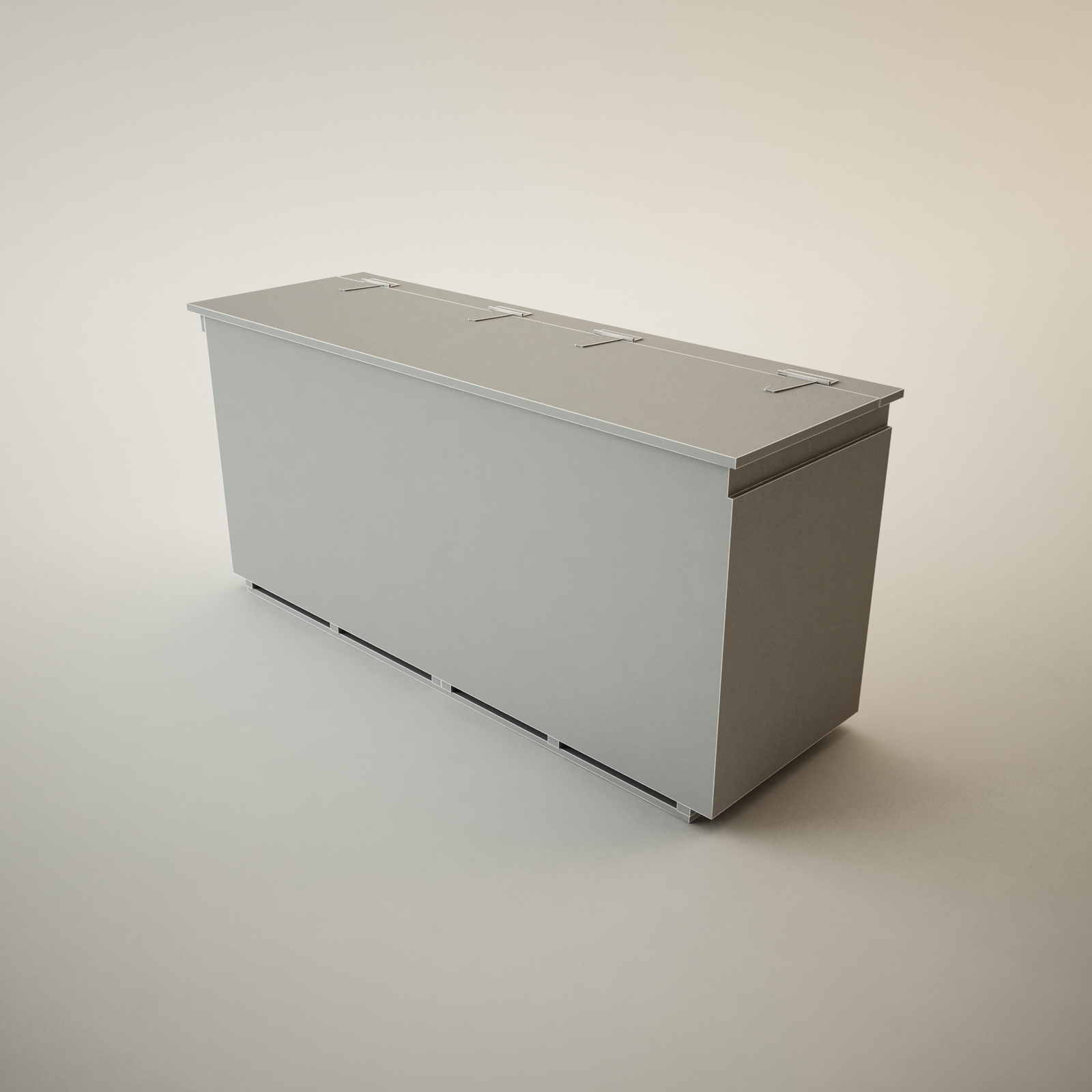 3d wooden storage bin model
