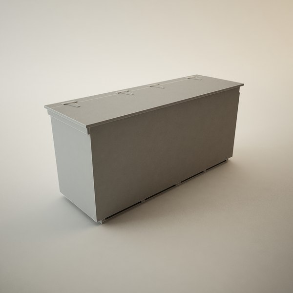 3d wooden storage bin model