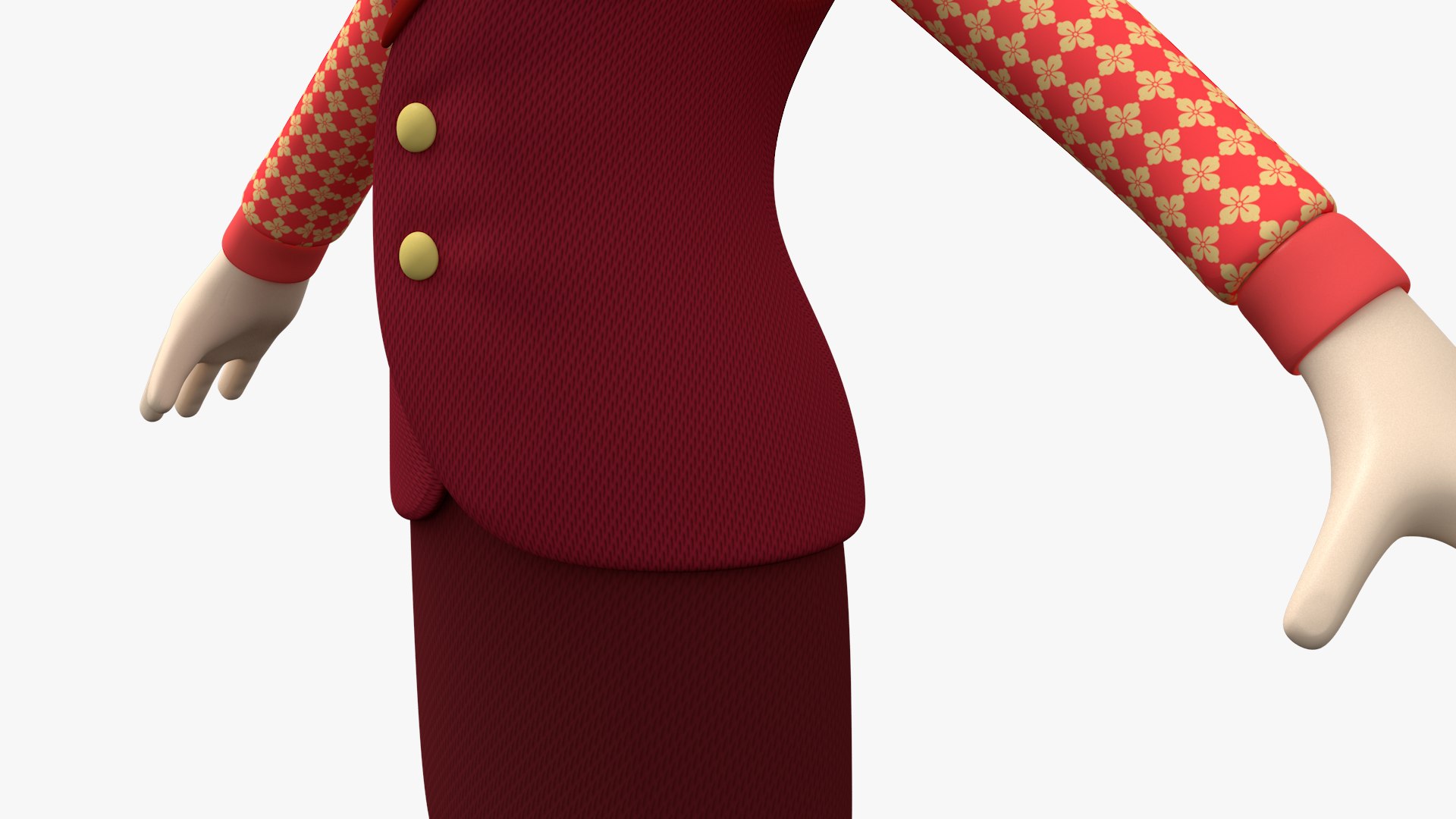 3D Woman Toon Waitress Character - TurboSquid 1642386