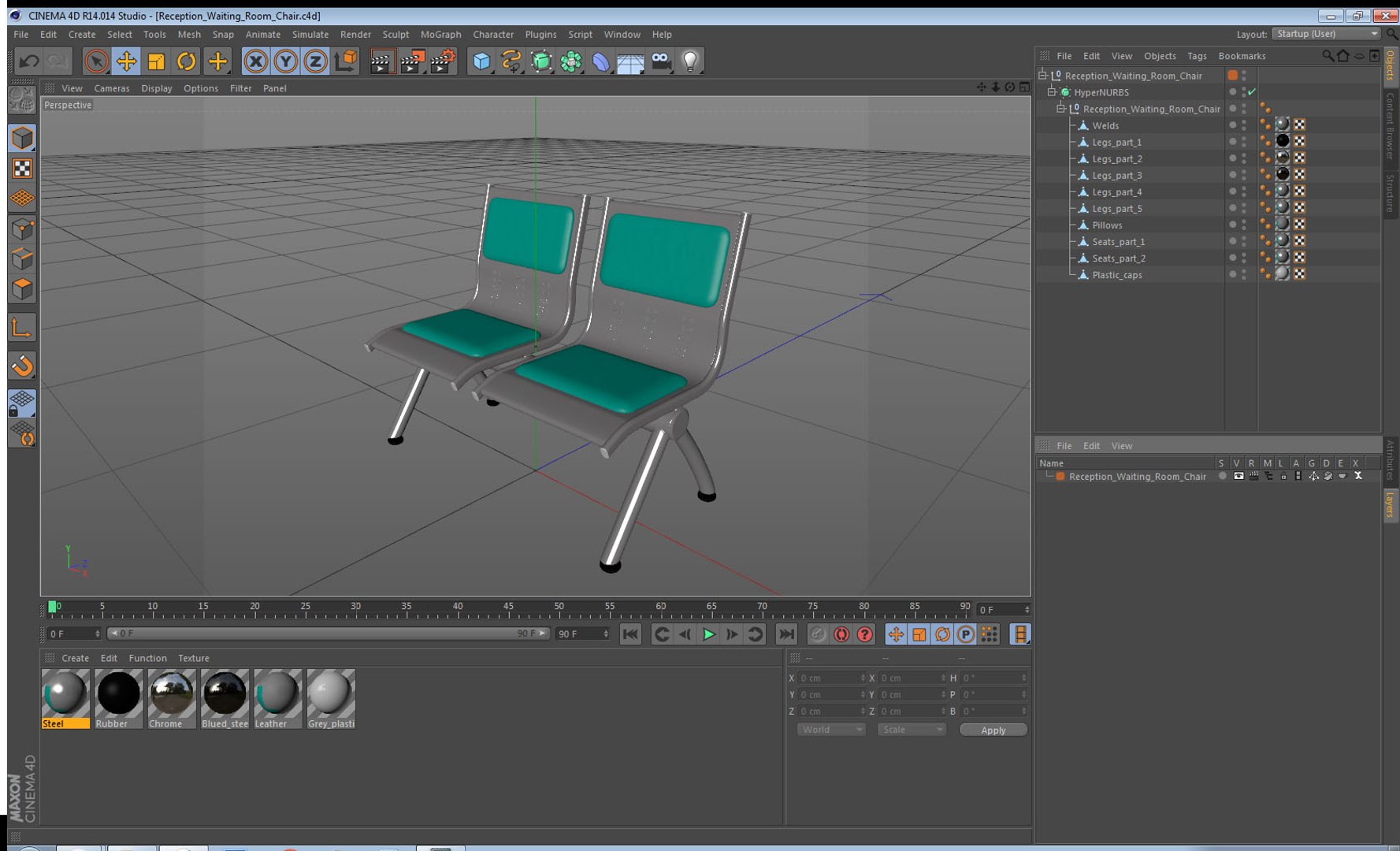 Reception Waiting Room Chair Furniture 3D Model - TurboSquid 1375395