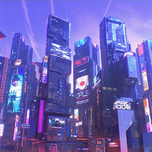 futuristic building obj