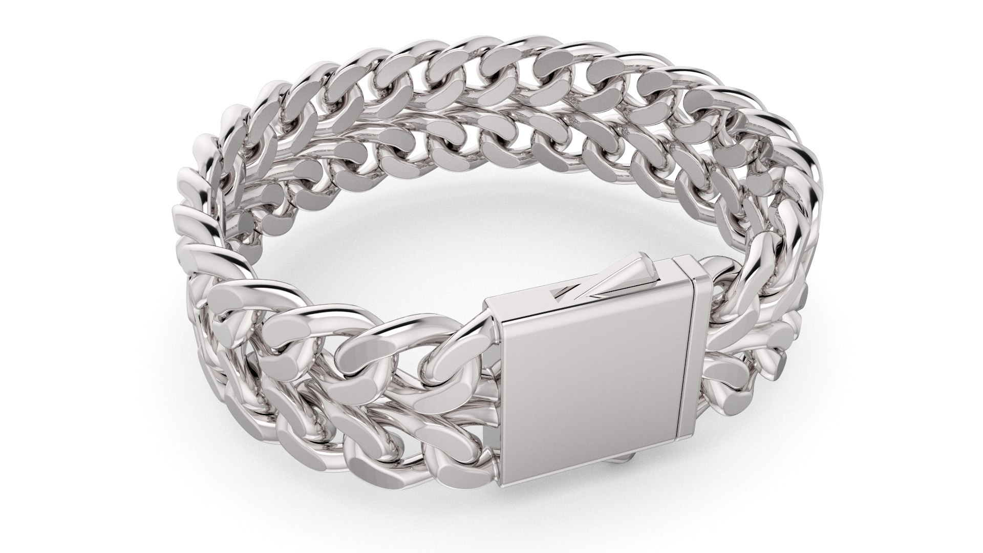 3D Buckle Clasp Silver Bracelet Model - TurboSquid 2228763