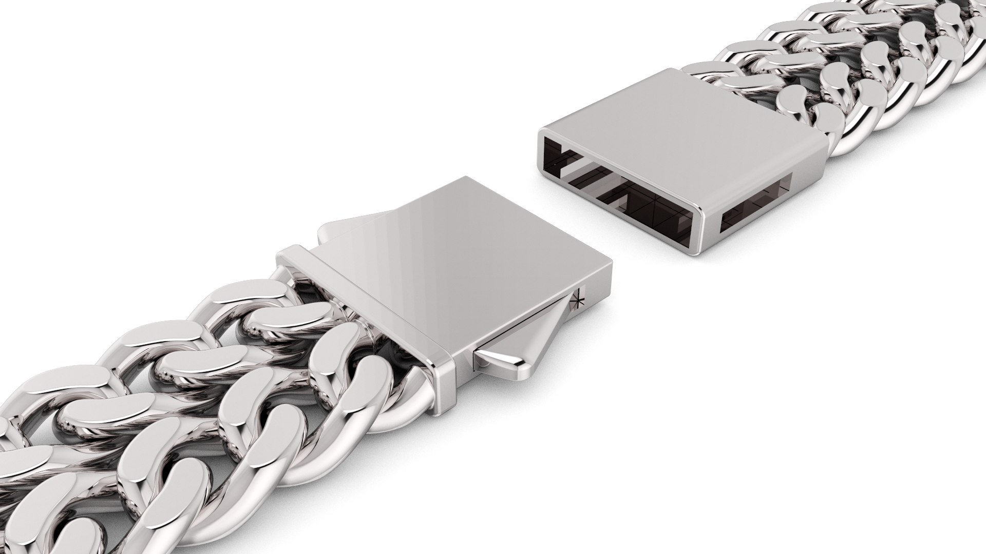 3D Buckle Clasp Silver Bracelet Model - TurboSquid 2228763