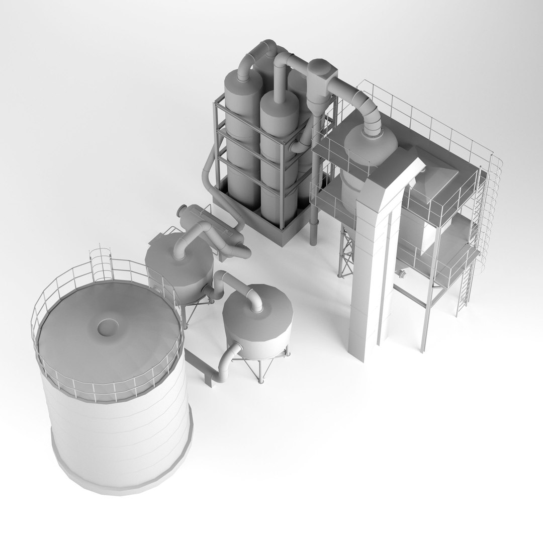 3D Industrial Gasification Plant Model - TurboSquid 1613738