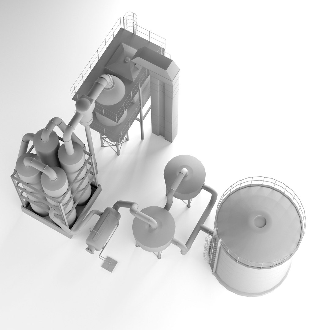 3D Industrial Gasification Plant Model - TurboSquid 1613738