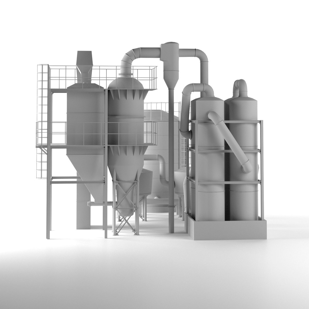 3D Industrial Gasification Plant Model - TurboSquid 1613738