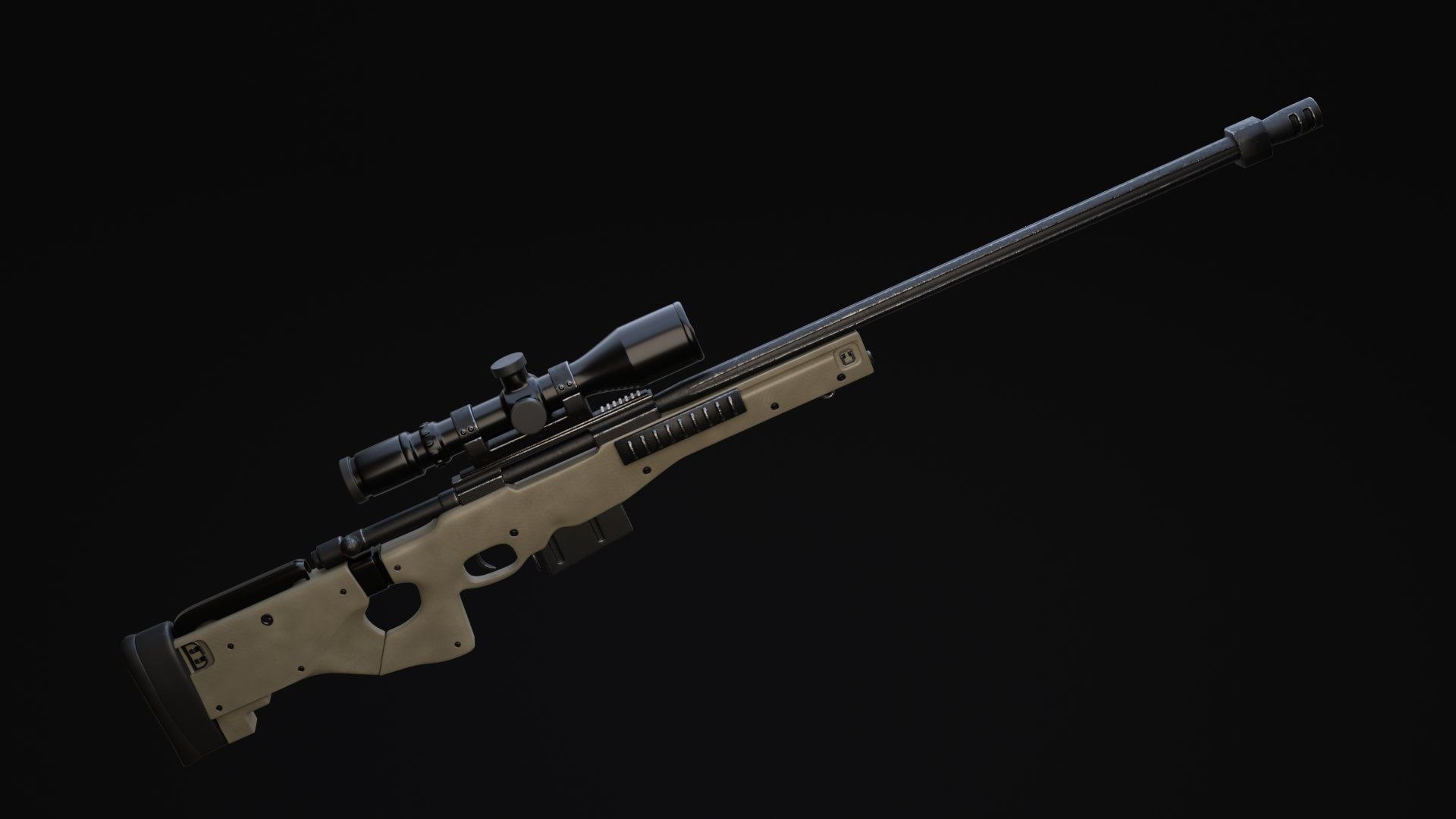 MODERN RIFLE AI AWM MODEL AND TEXTURE Model - TurboSquid 2280027