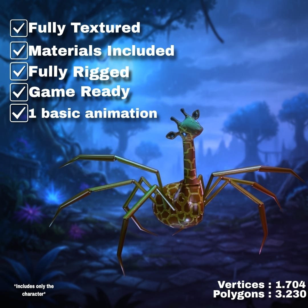 3D ROBOTIC GIRAFFE SPIDER GAME READY - TurboSquid 2519466