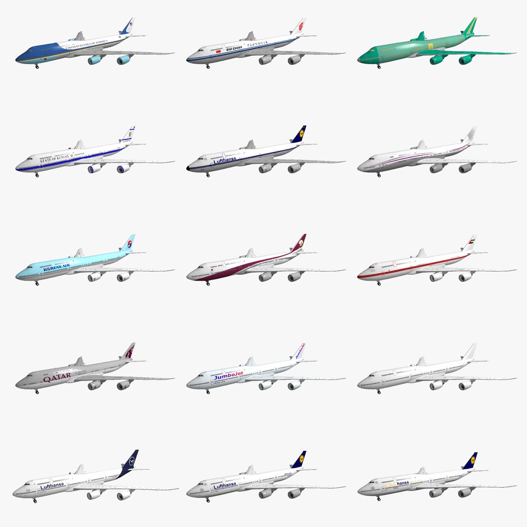 3D Boeing 747-8i with 15 liveries model - TurboSquid 1862263