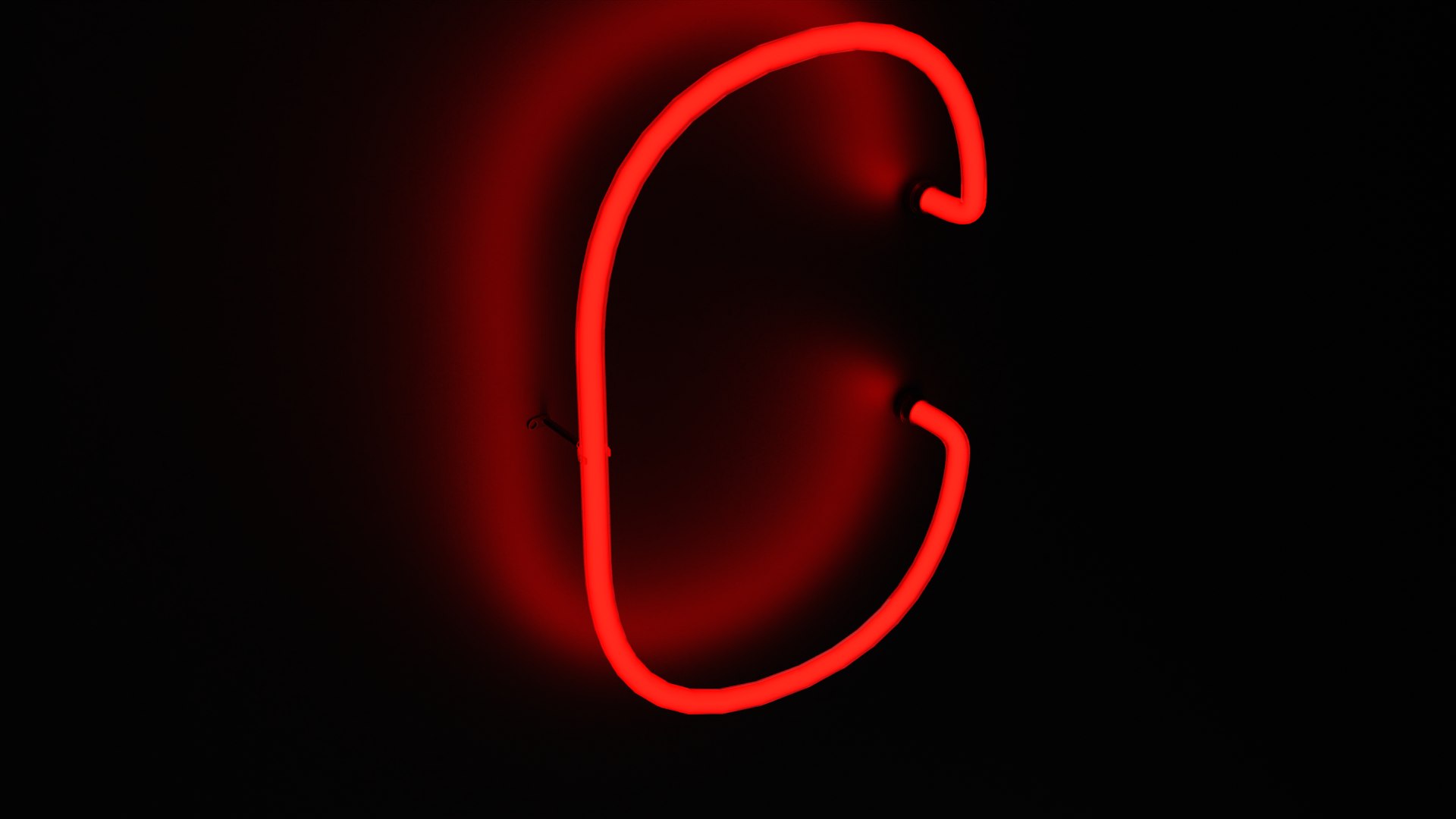 Neon Red Alphabet C Model - TurboSquid 2135790