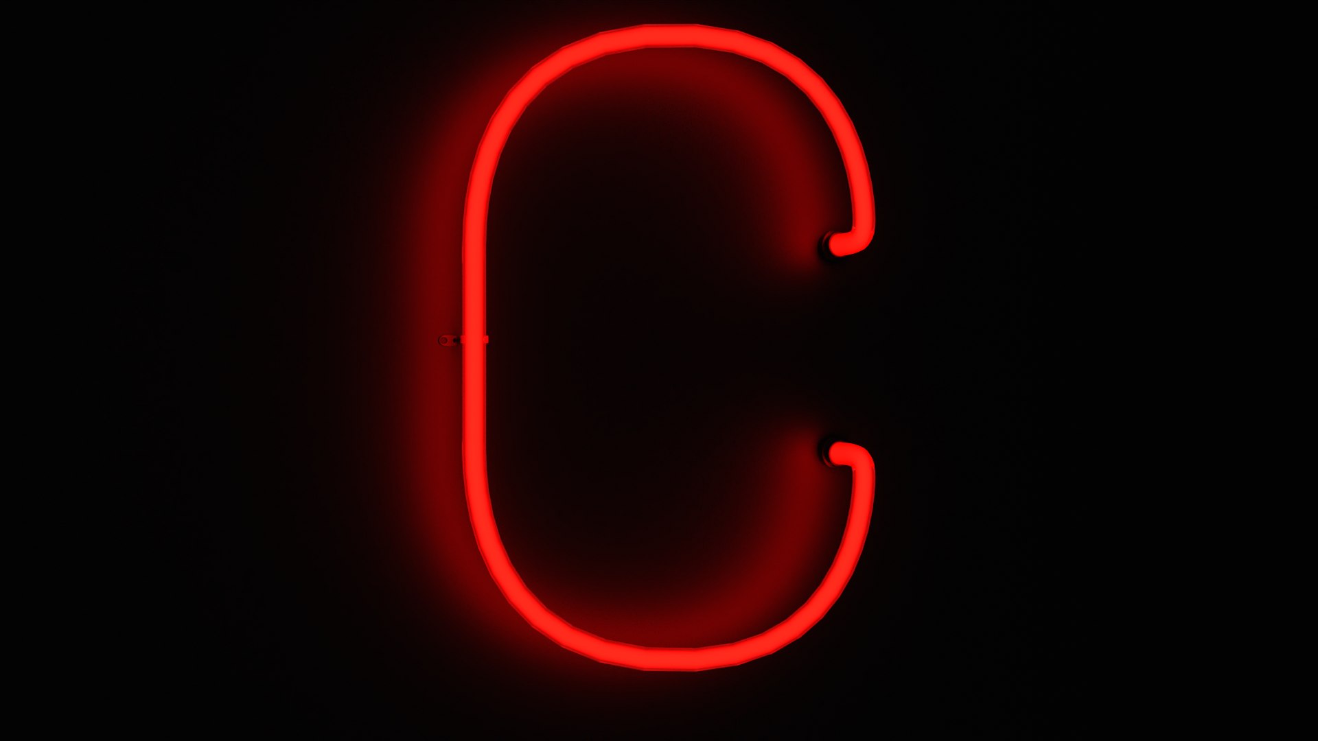 Neon Red Alphabet C Model - TurboSquid 2135790
