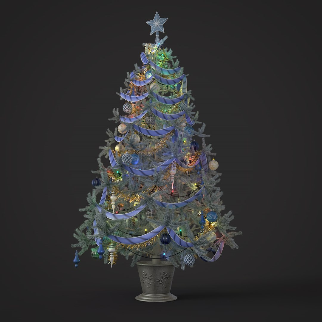 Decorated christmas tree 3D model - TurboSquid 1630034