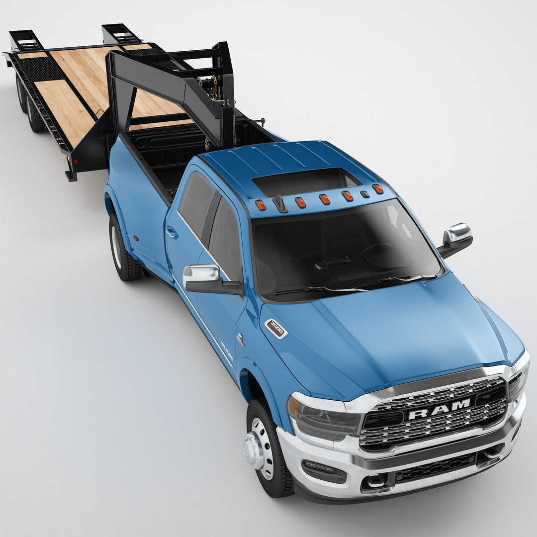 Dodge Ram 3500 HD 2021 Gooseneck Trailer 02 3D - TurboSquid 2102665