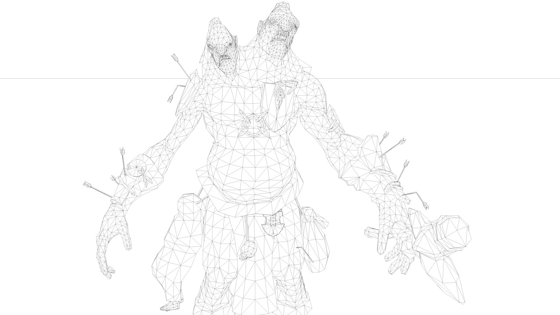 Two-Head Monster 3D Model - TurboSquid 2366098