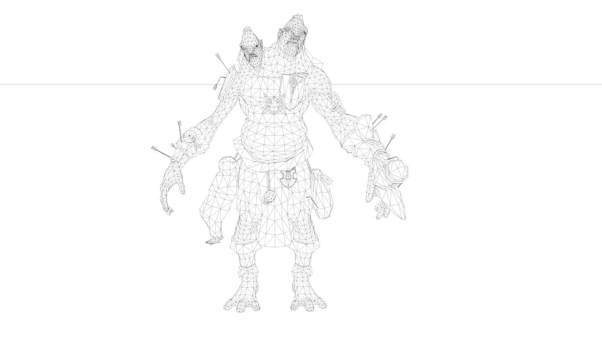 Two-Head Monster 3D Model - TurboSquid 2366098