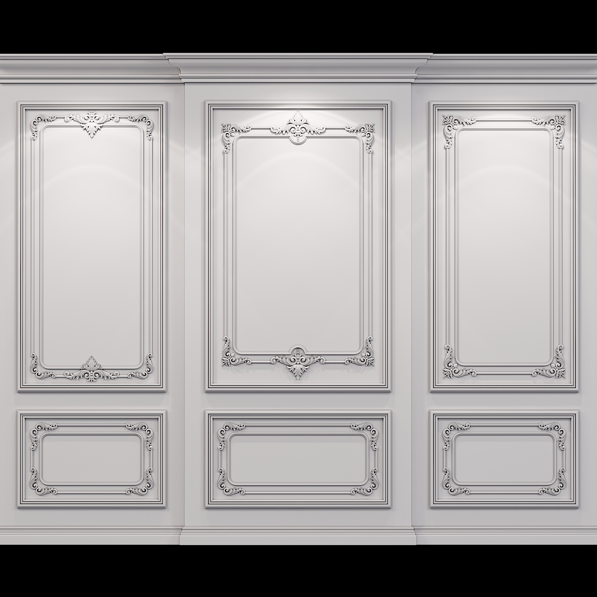 3D wall molding 21 boiserie - TurboSquid 1696586