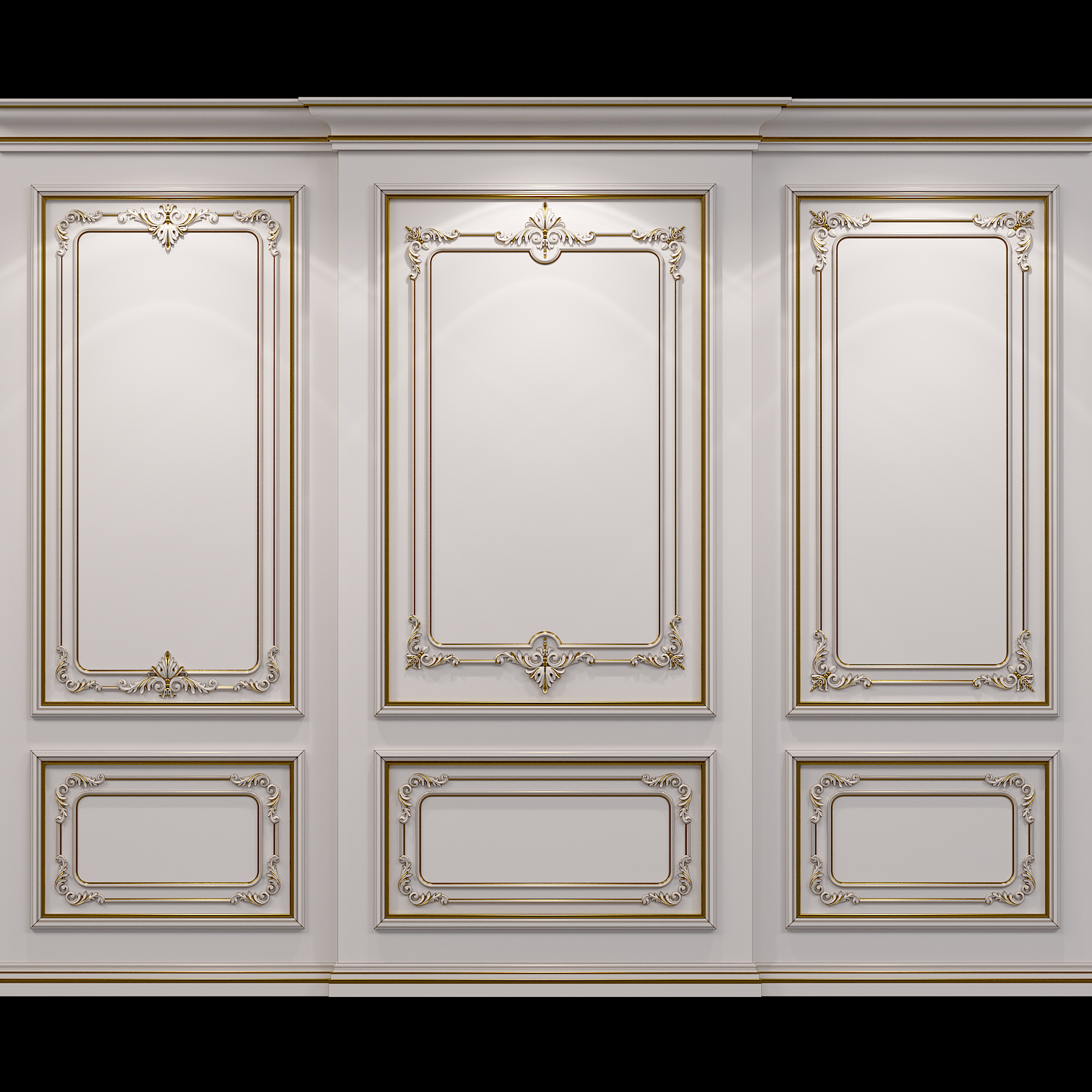 3D wall molding 21 boiserie - TurboSquid 1696586
