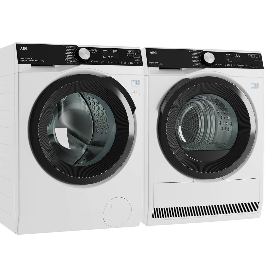 Aeg Washing Machine And Dryer Model - TurboSquid 2473080