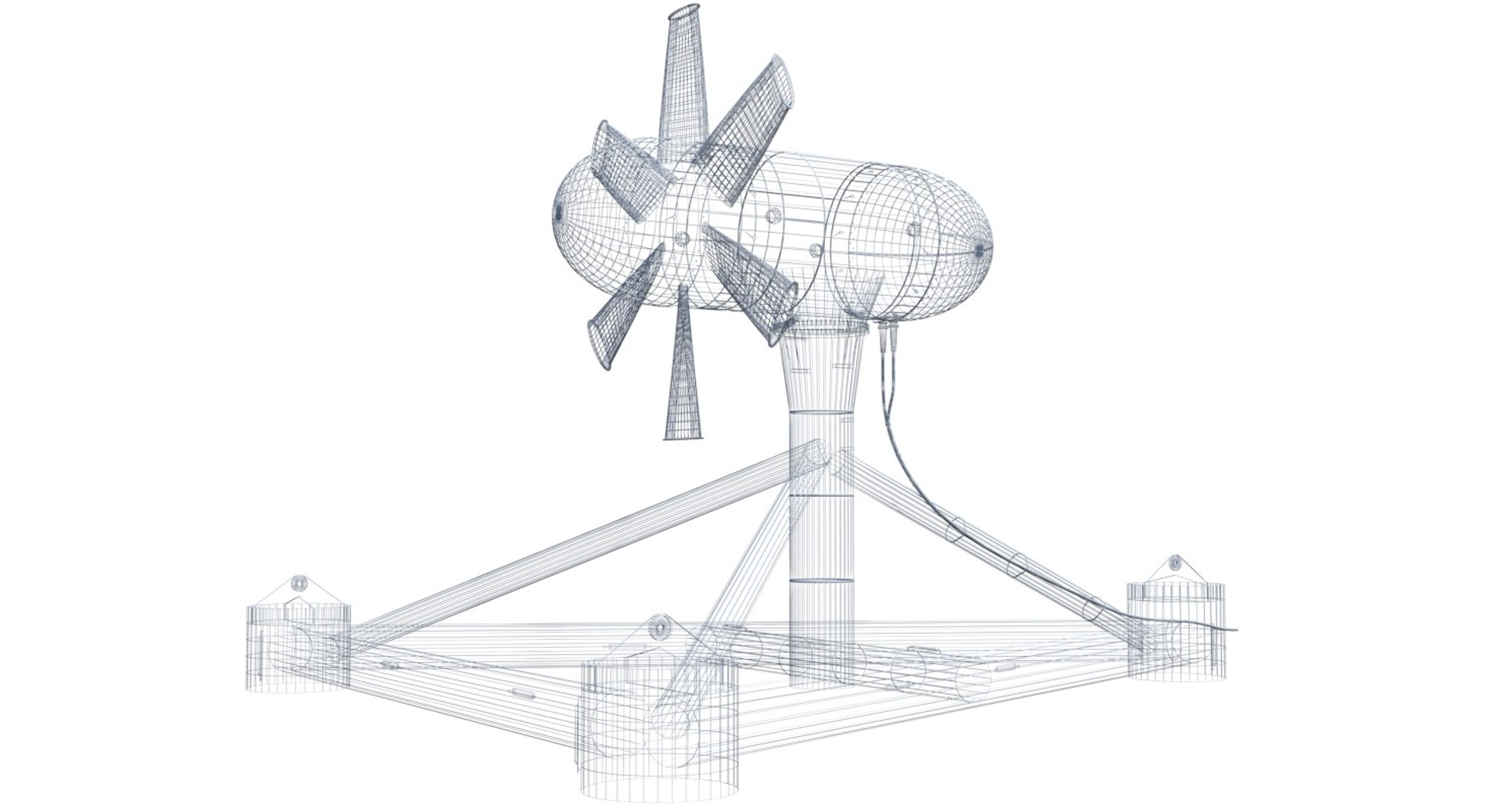 3D Tidal Turbines Model - TurboSquid 1649622