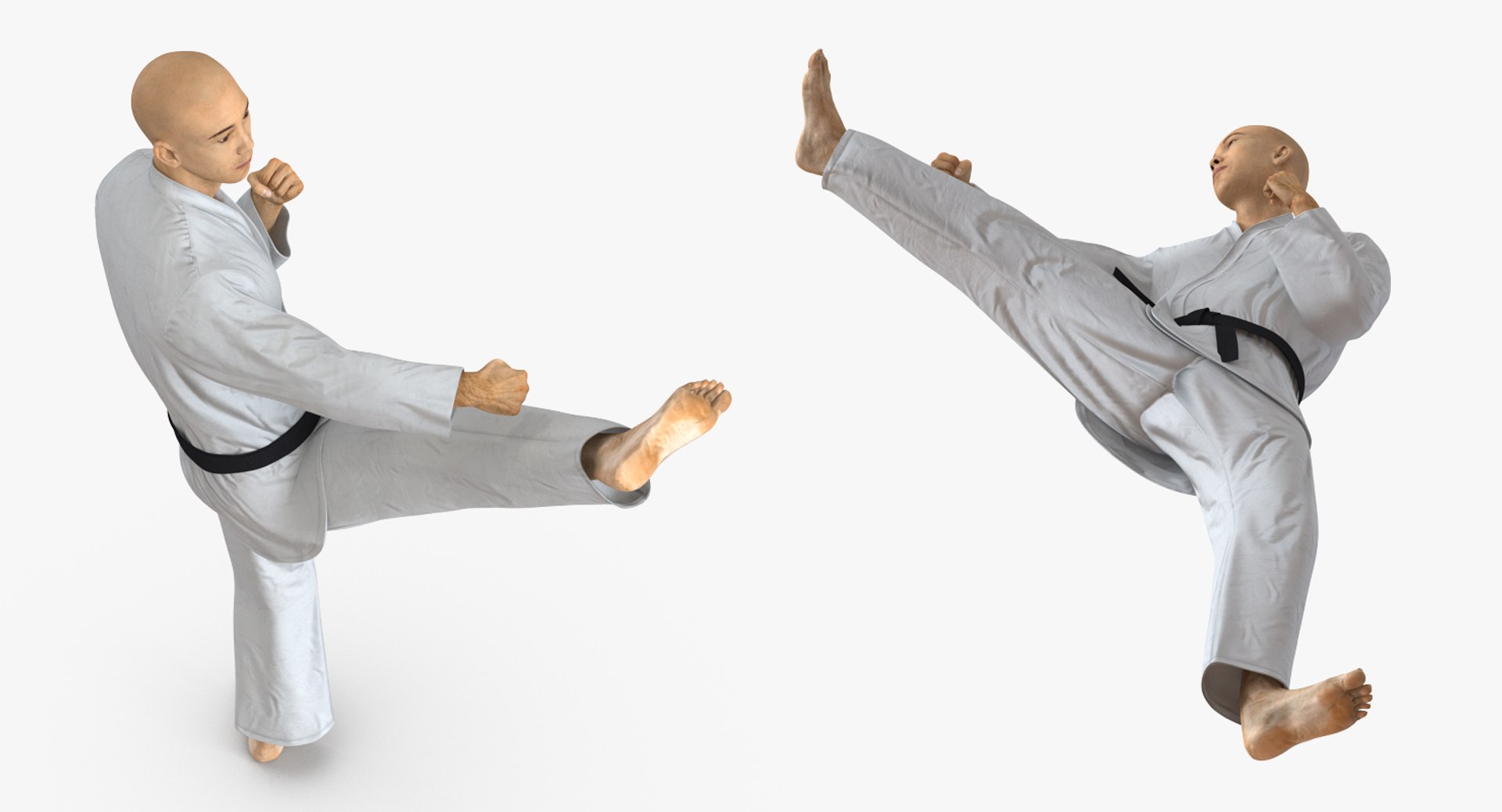 japanese karate fighter rigged 3d model