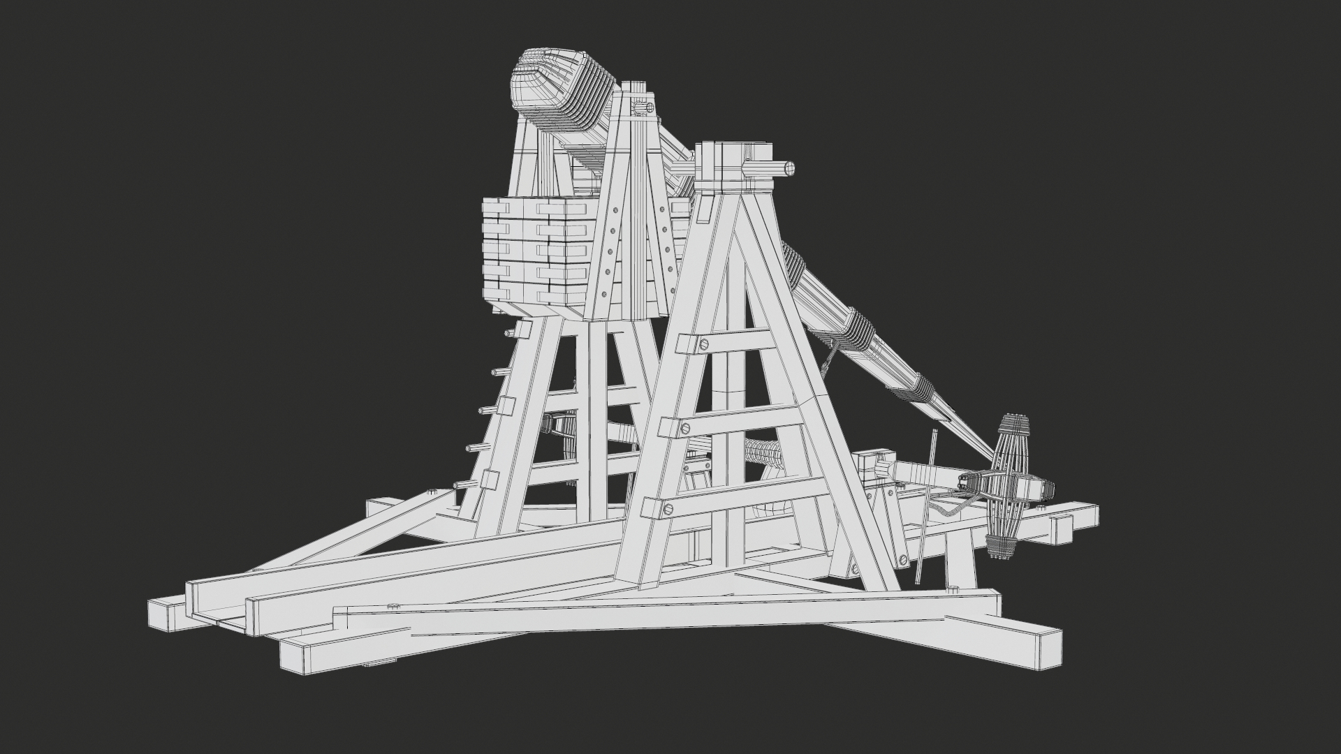 Medieval Trebuchet PBR Model - TurboSquid 1948934