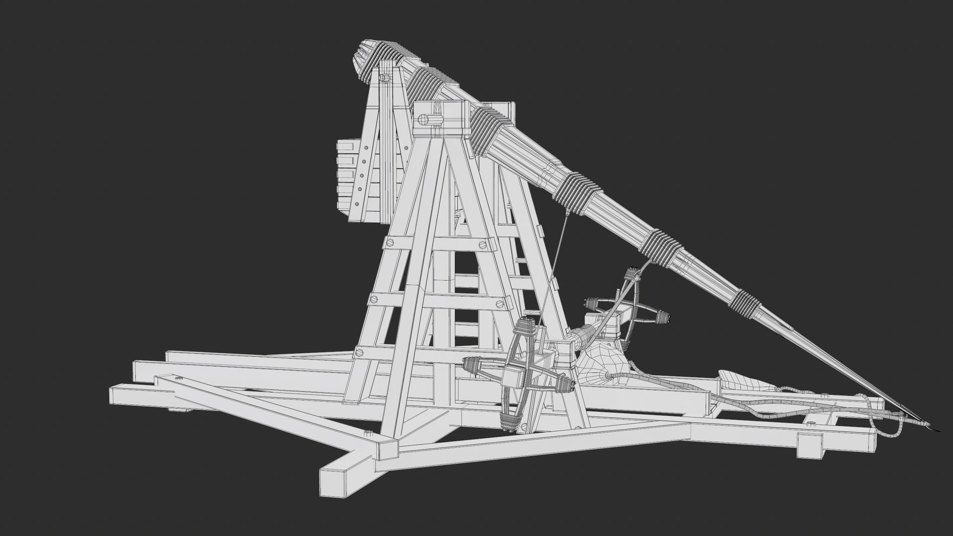 Medieval Trebuchet PBR Model - TurboSquid 1948934