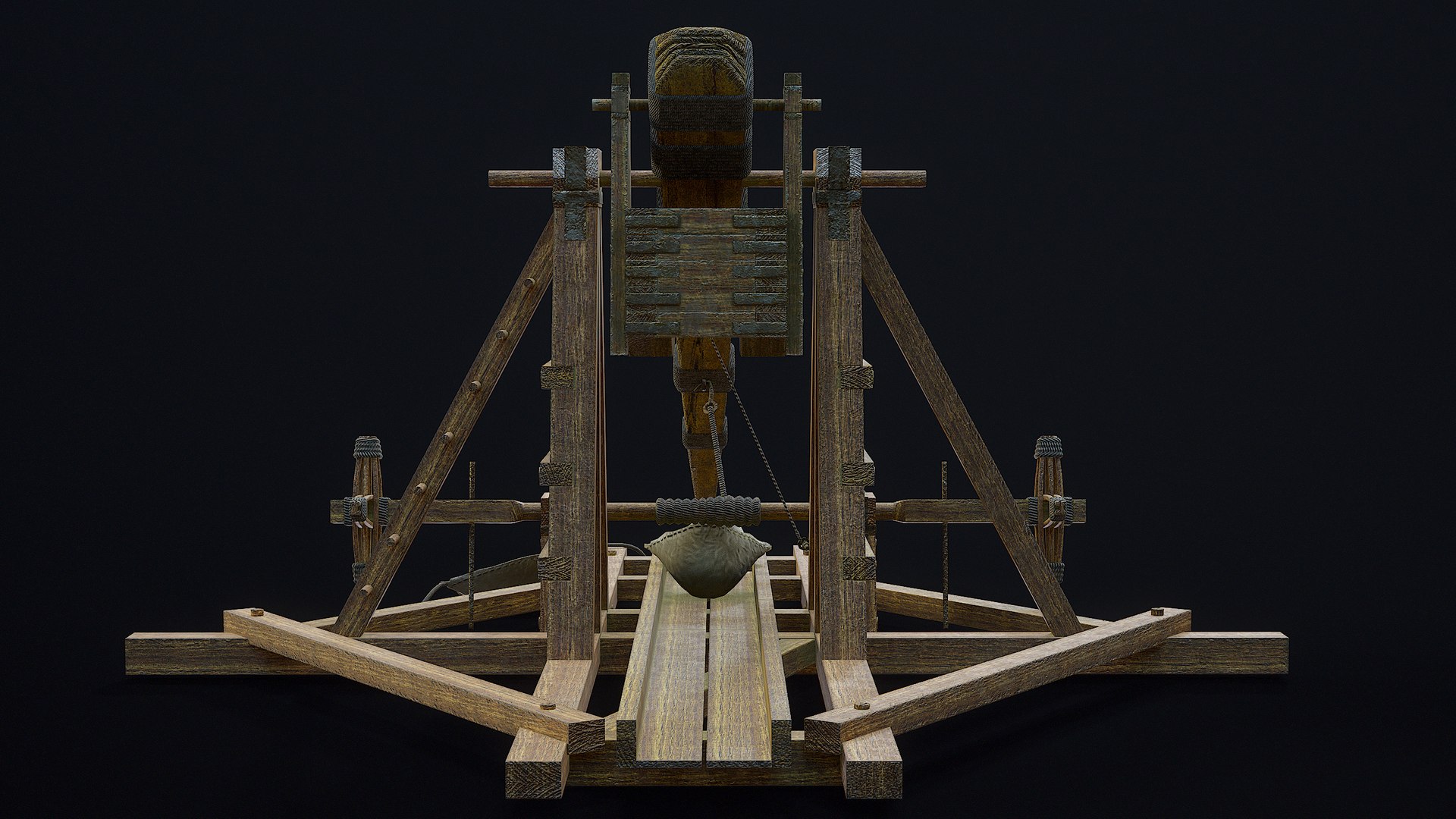 Medieval Trebuchet PBR Model - TurboSquid 1948934