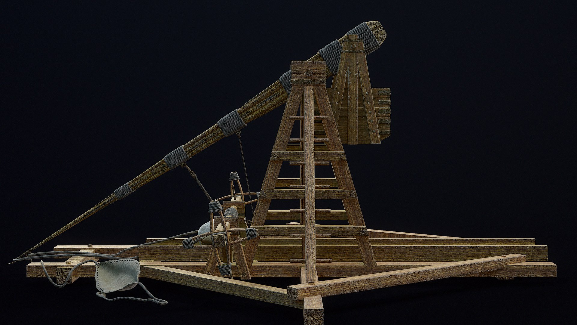Medieval Trebuchet PBR Model - TurboSquid 1948934