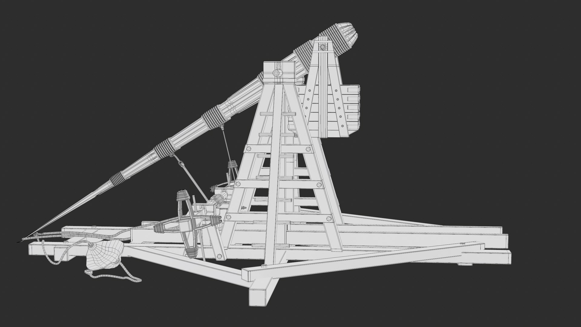 Medieval Trebuchet PBR Model - TurboSquid 1948934
