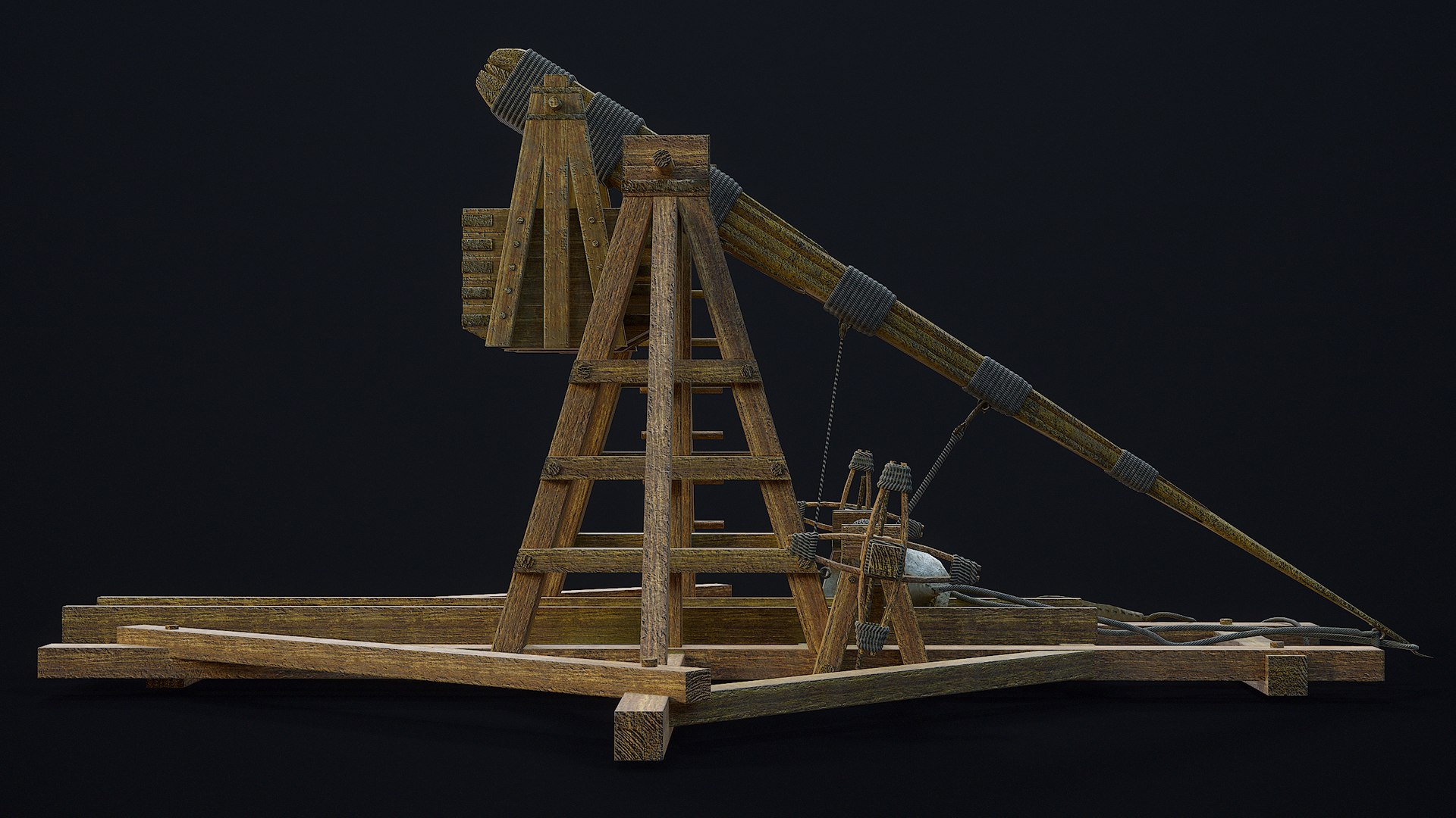 Medieval Trebuchet PBR Model - TurboSquid 1948934