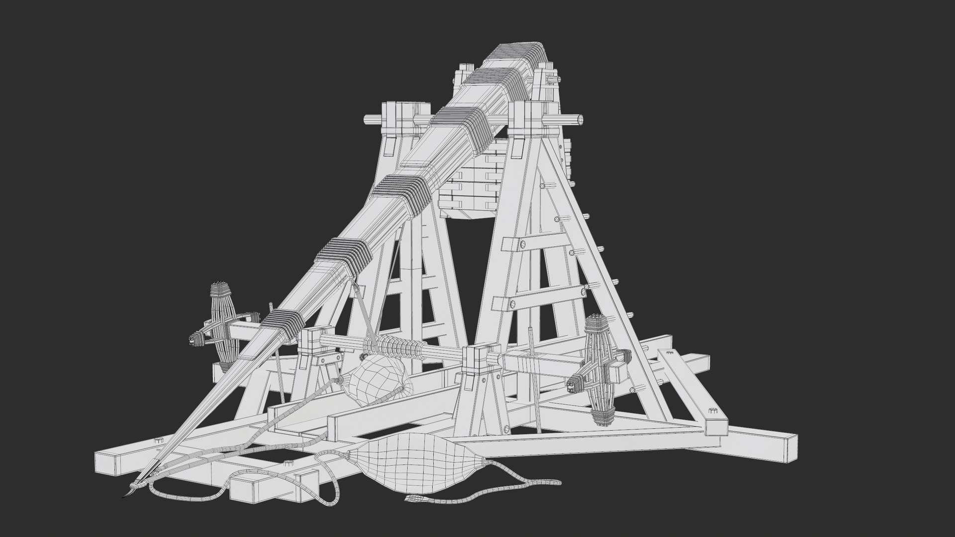 Medieval Trebuchet PBR Model - TurboSquid 1948934