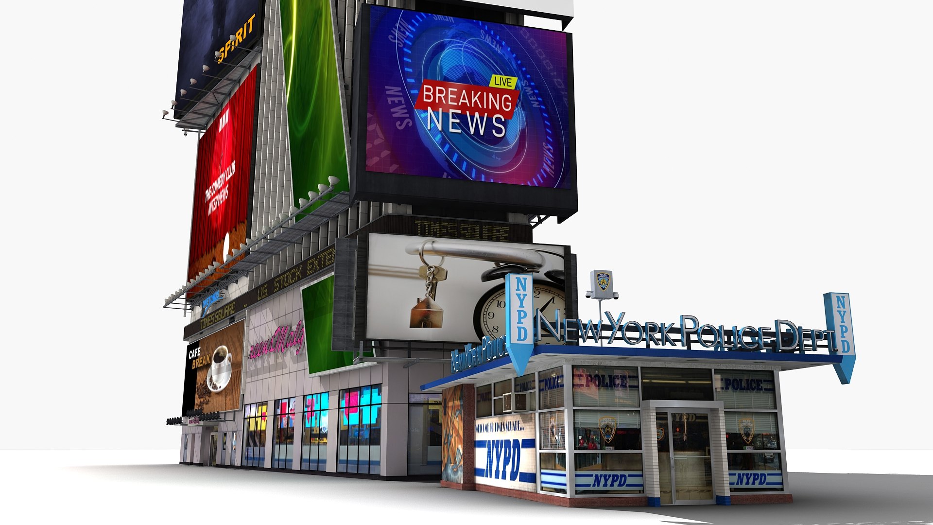 One Times Square Textured 3D Model - TurboSquid 2177605