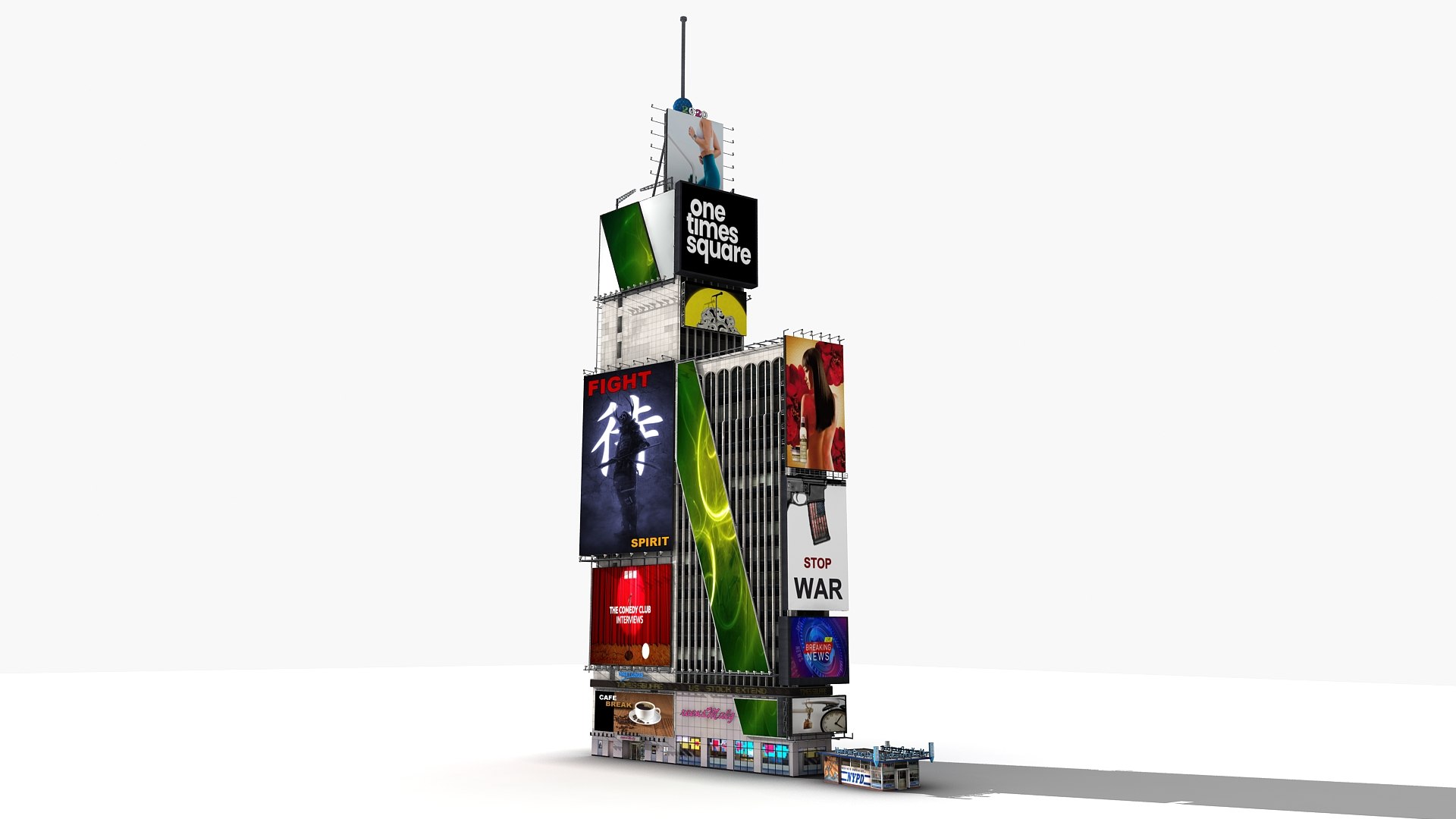 One Times Square Textured 3D Model - TurboSquid 2177605