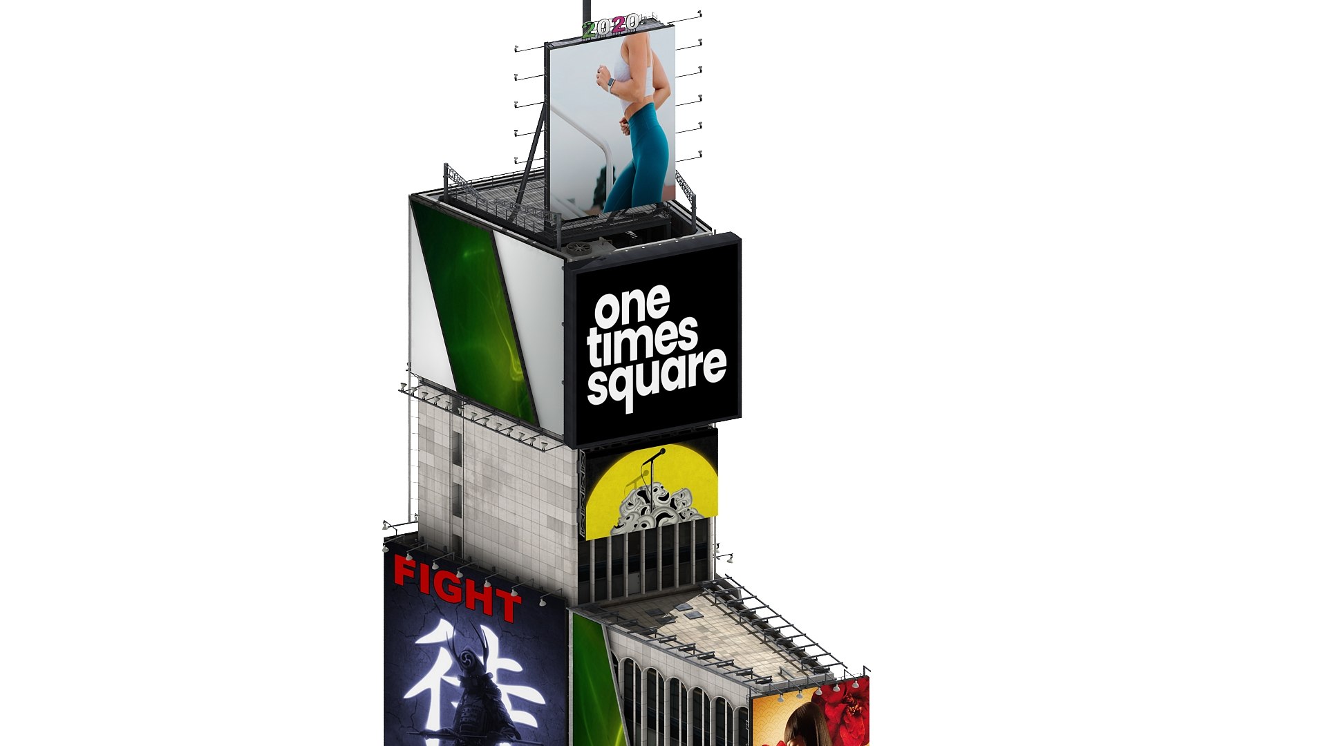 One Times Square Textured 3D Model - TurboSquid 2177605