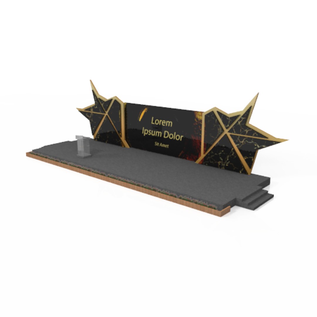 Stage Backdrop Rostrum 3D Model - TurboSquid 1427259