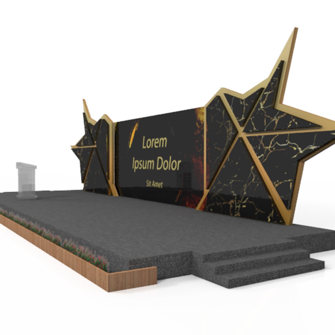 Stage Backdrop Rostrum 3D Model - TurboSquid 1427259