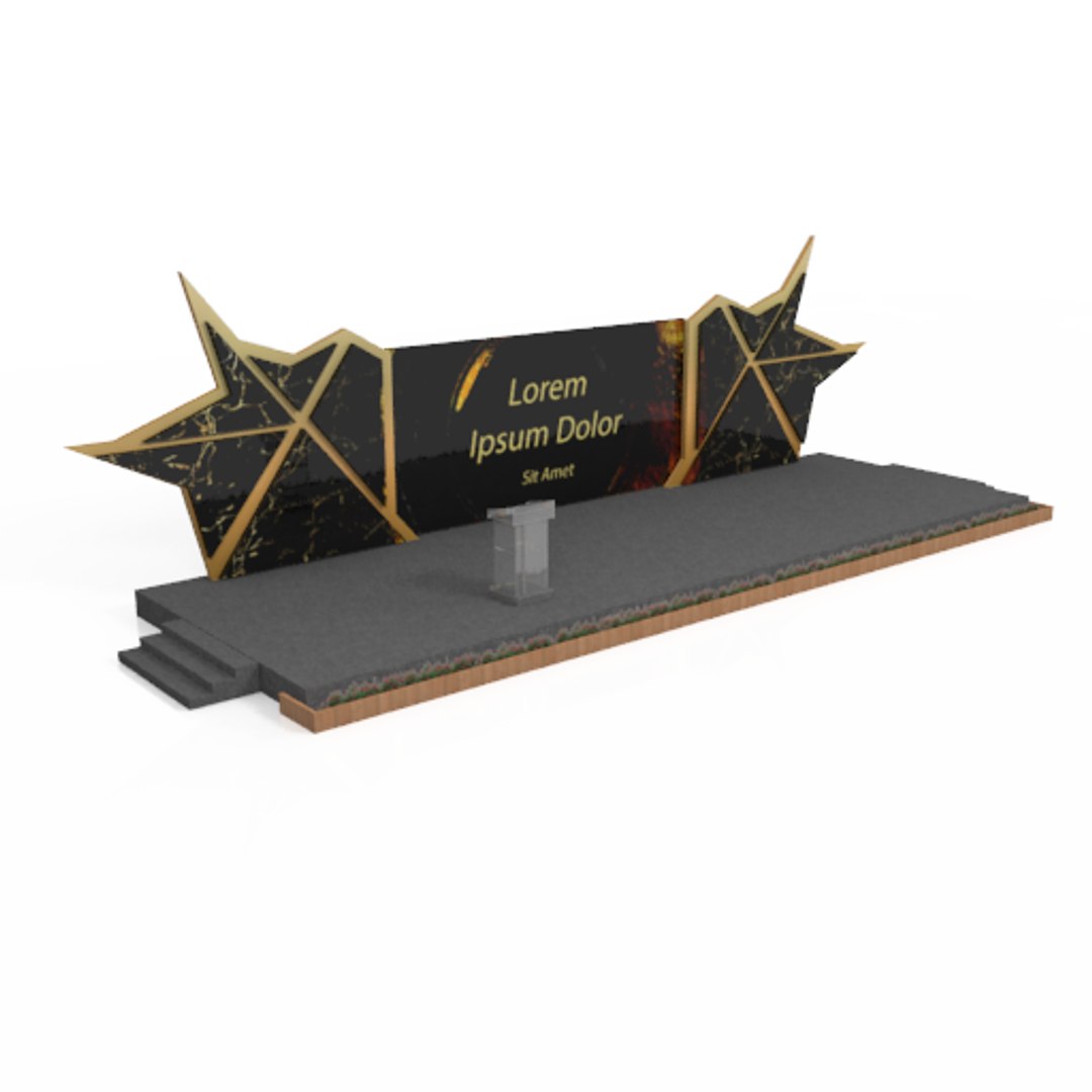Stage Backdrop Rostrum 3D Model - TurboSquid 1427259