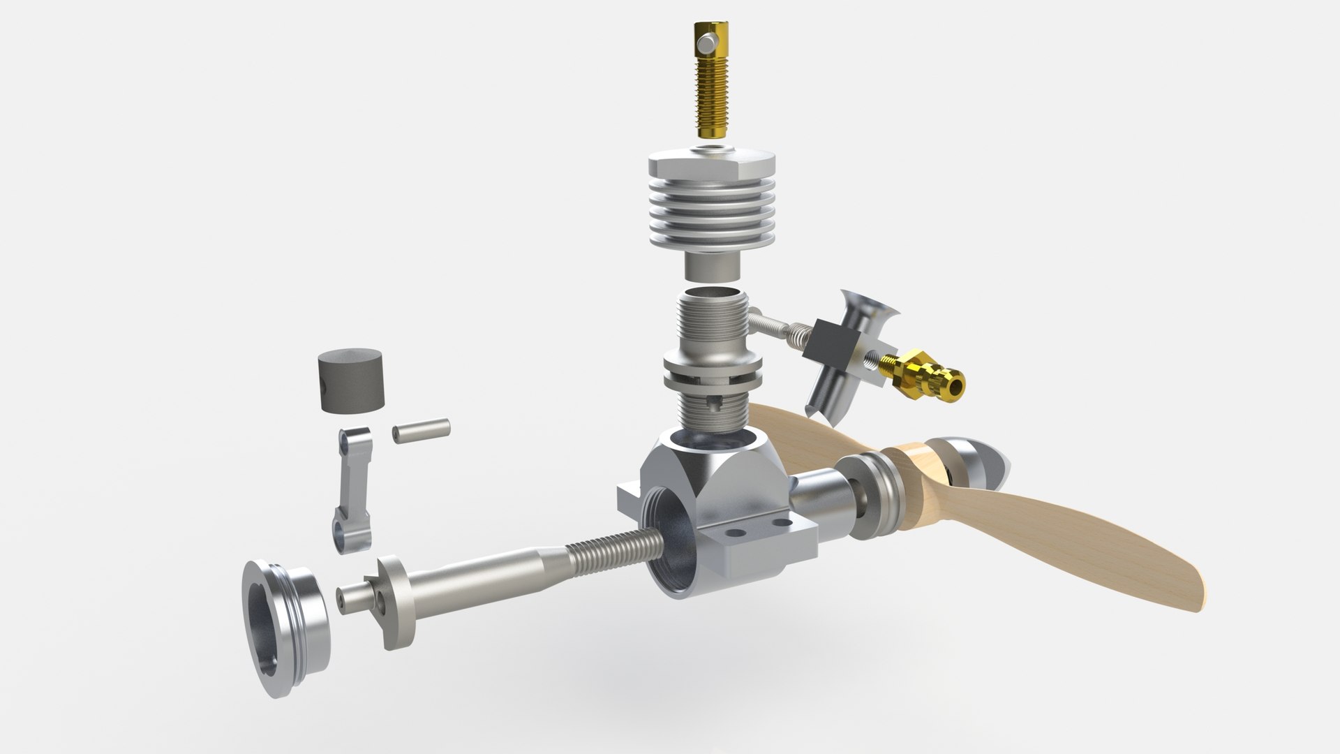 3D Gordon Nano RC Engine High Detail SolidWorks 3D Model - TurboSquid ...