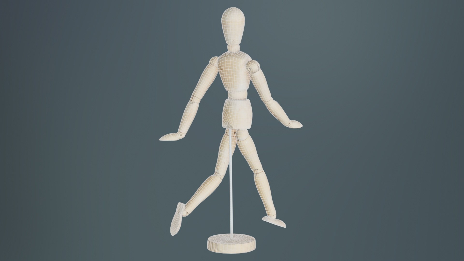 3D Wooden Mannequin Pose 02 Remastered - TurboSquid 2363576