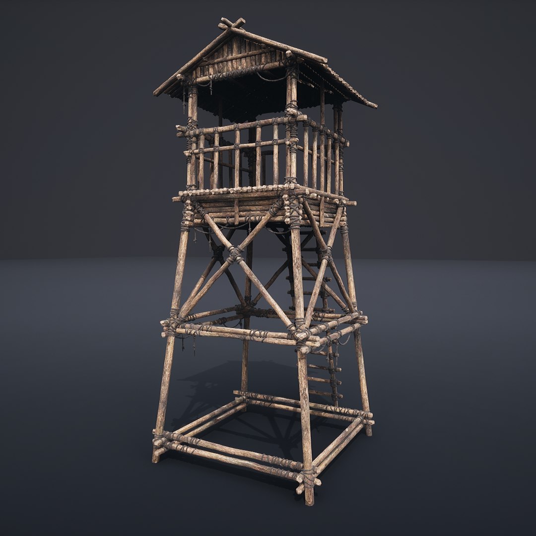 3D WATCHTOWER SCOUT TOWER FORT FORTRESS CASTLE WALLS AAA NEXTGEN Model ...